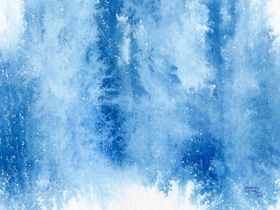Blue and White Watercolor Fine Art Print, Abstract Pattern, Watery ...