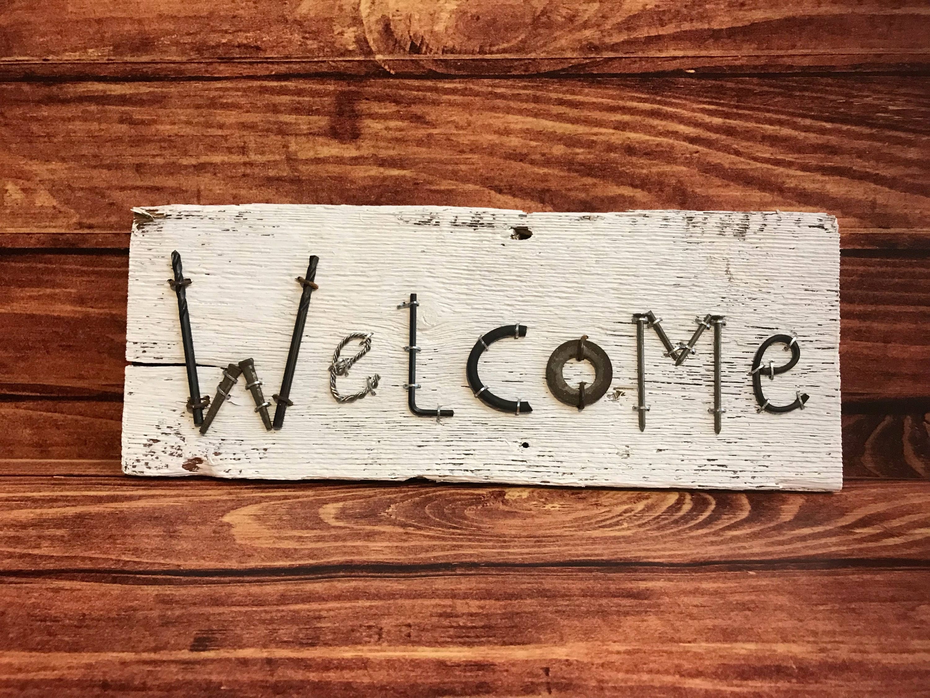 Welcome Sign Reclaimed Wood Welcome Sign Gifts for the Home | Etsy