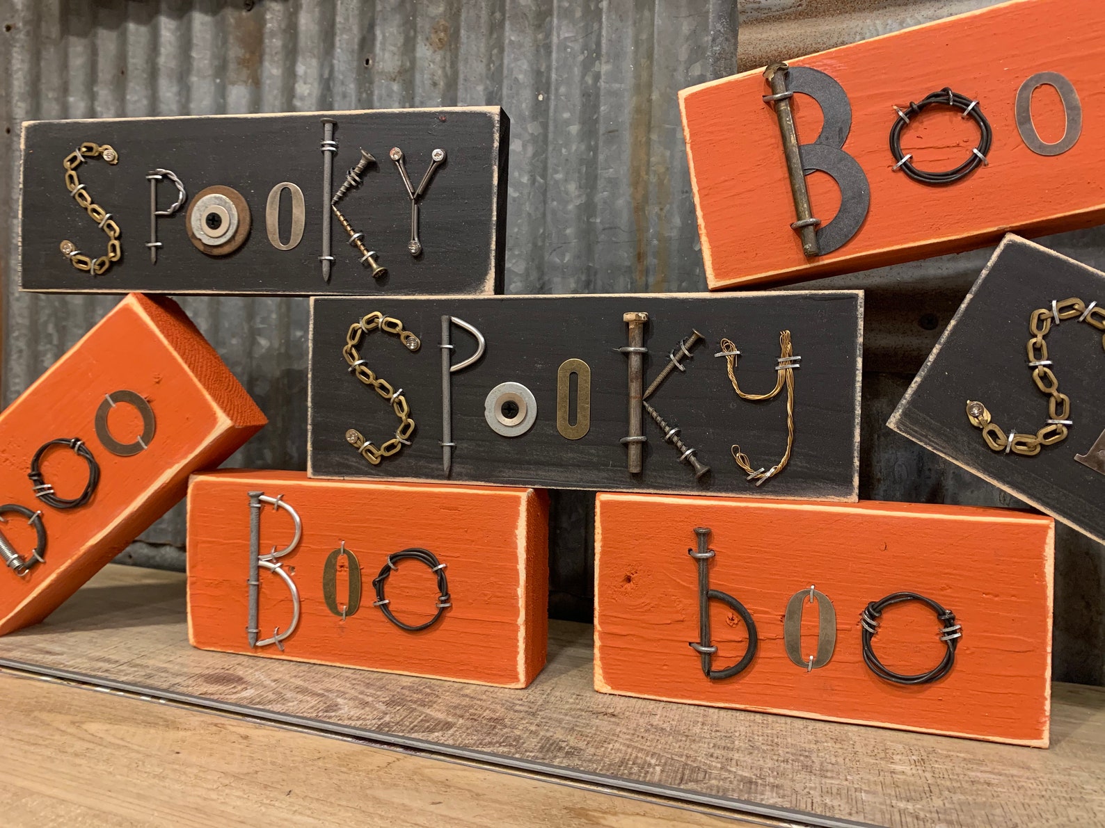 Halloween Decorations Boo Halloween Decor Orange Boo for - Etsy