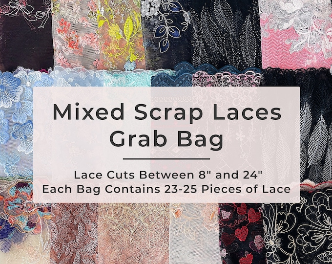 Mixed Scrap Laces Grab Bag - Lace Cuts Between 8" and 24" - 23-35 ...