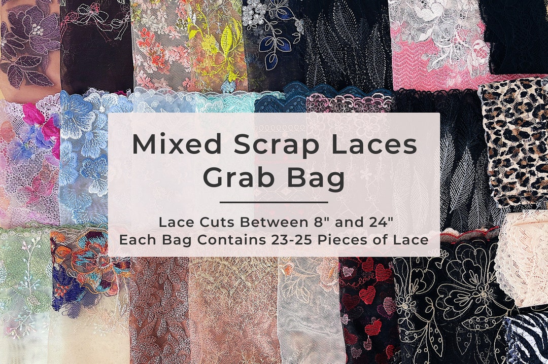 Mixed Scrap Laces Grab Bag Lace Cuts Between 8 and 24 23-35 Pieces of ...