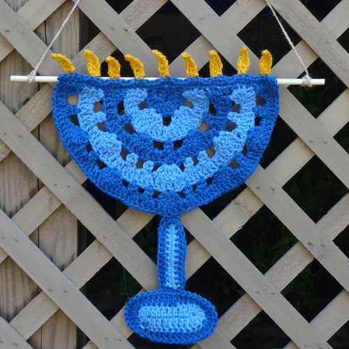 Hanukkah Menorah Magnet or Applique Crochet Pattern - Etsy