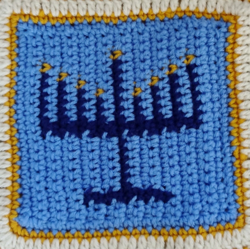Hanukkah Menorah Placemat Crochet Pattern - Etsy