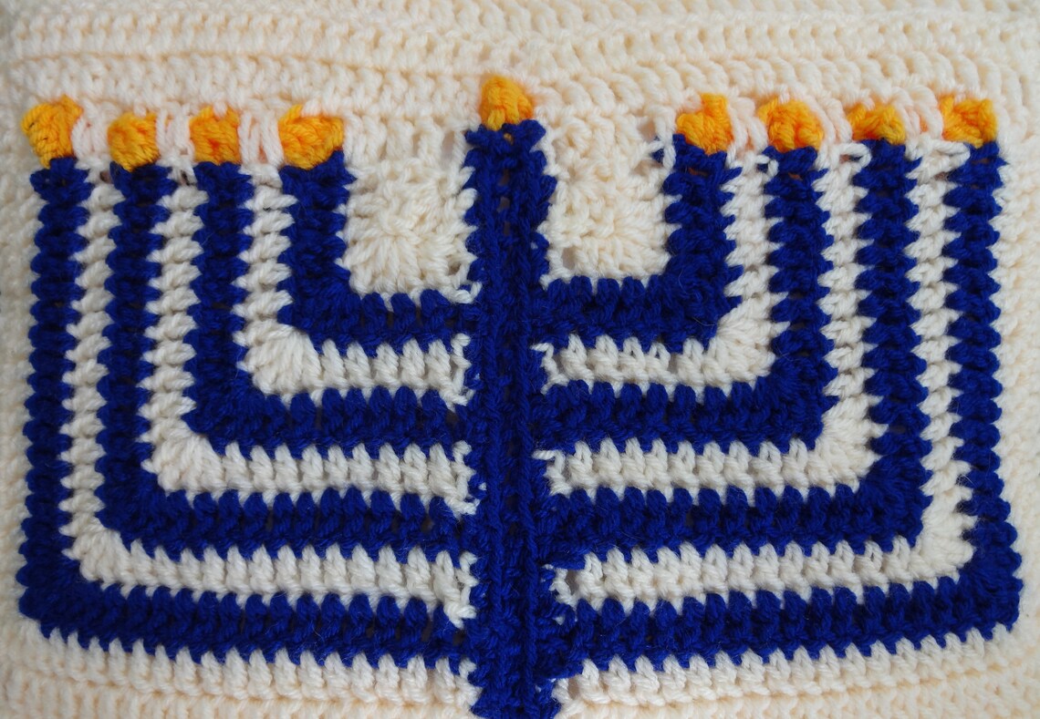 Hanukkah Menorah Pillow Crochet Pattern - Etsy