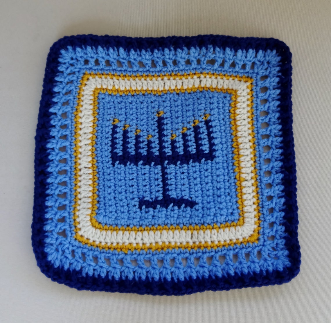 Hanukkah Menorah Placemat Crochet Pattern - Etsy