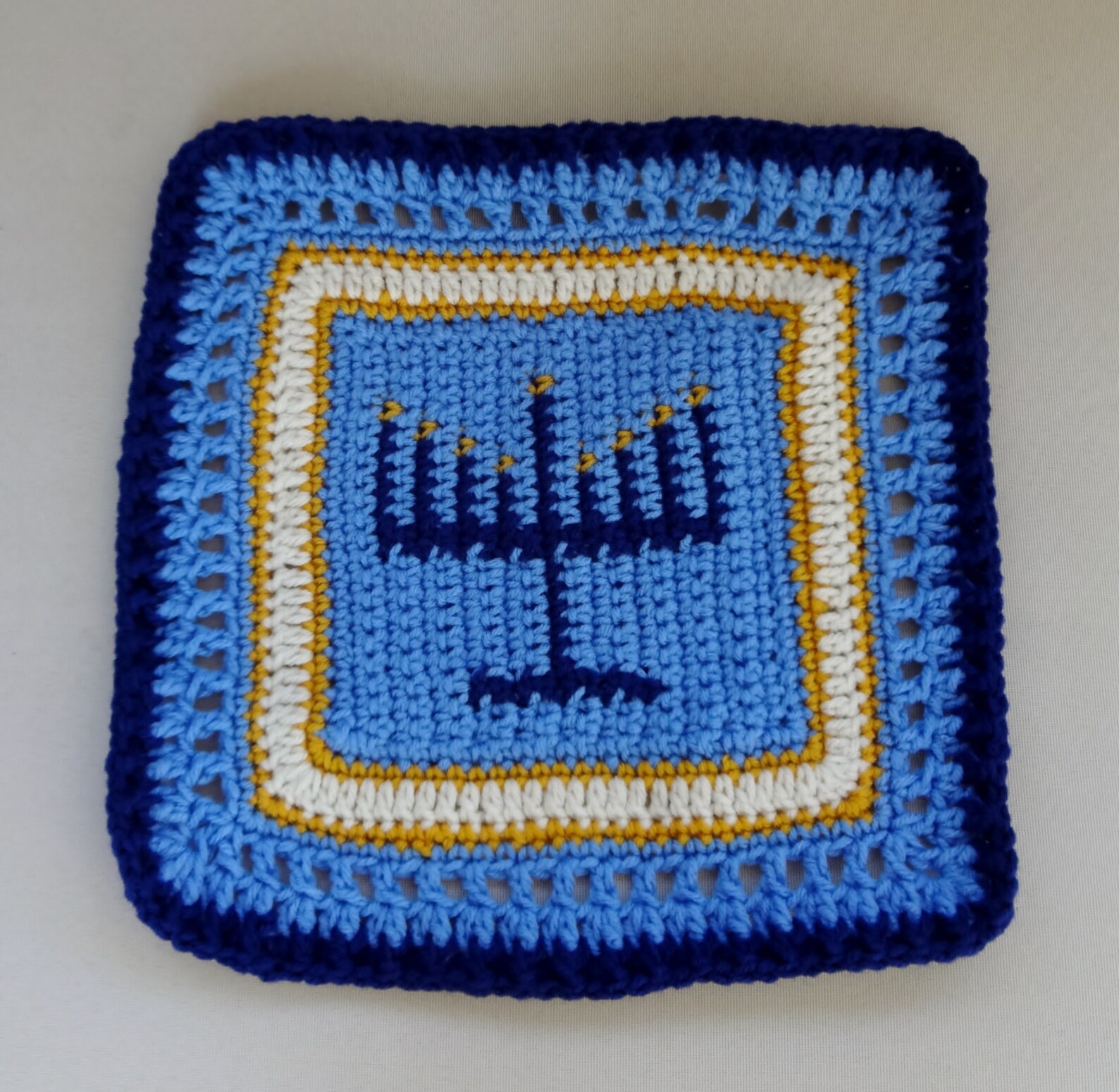 Hanukkah Menorah Placemat Crochet Pattern - Etsy