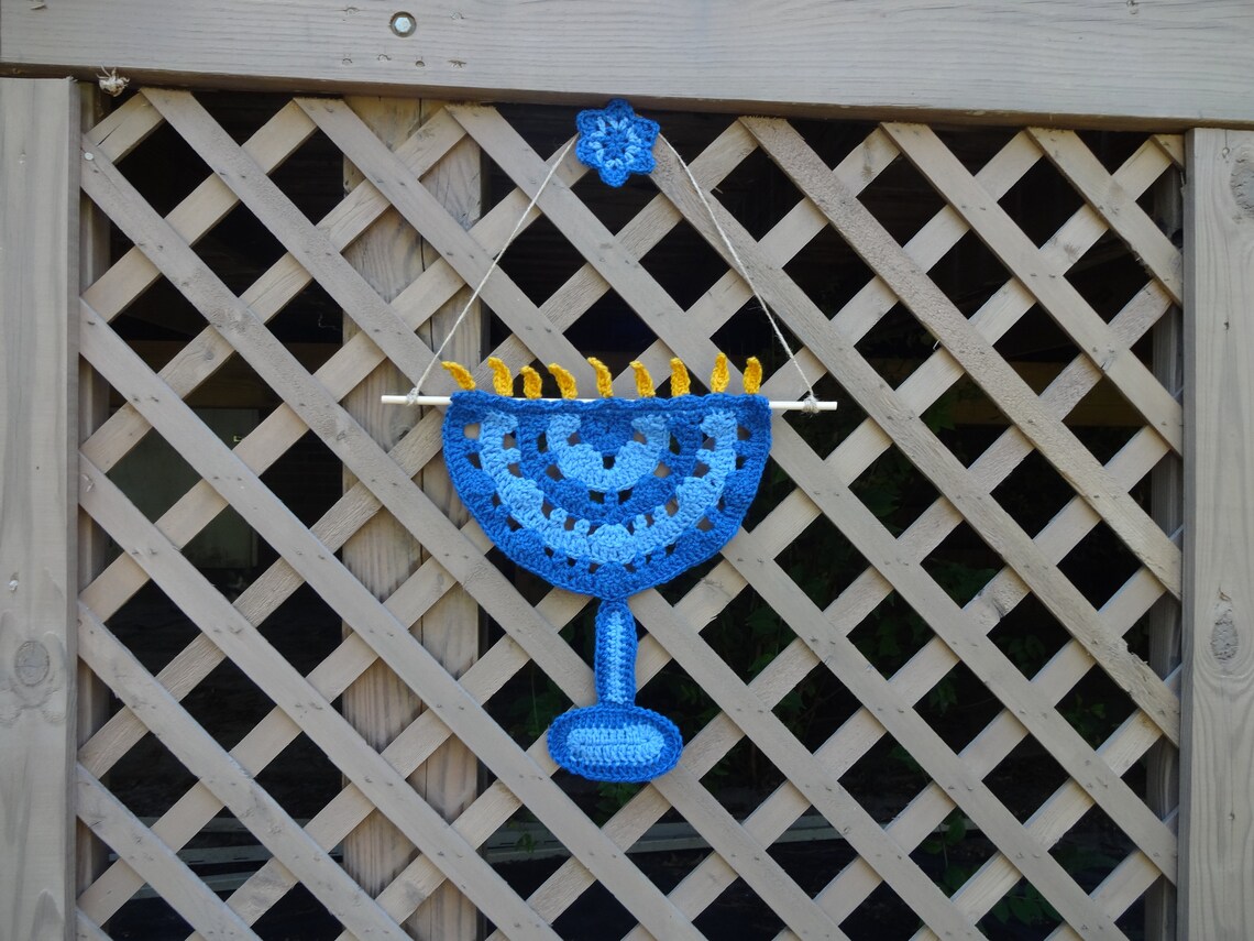 Large Hanukkah Menorah Crochet Pattern - Etsy