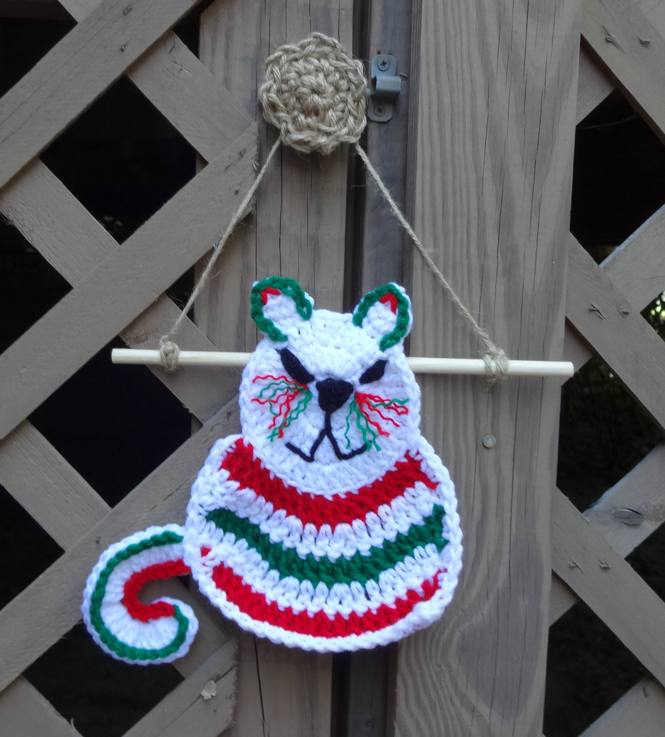 Christmas Cat Crochet Pattern Applique and Wall Hanging - Etsy