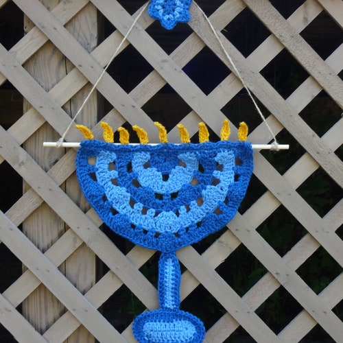 Hanukkah Menorah Pillow Crochet Pattern - Etsy