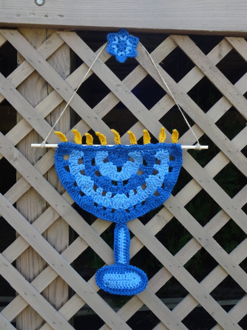 Large Hanukkah Menorah Crochet Pattern - Etsy