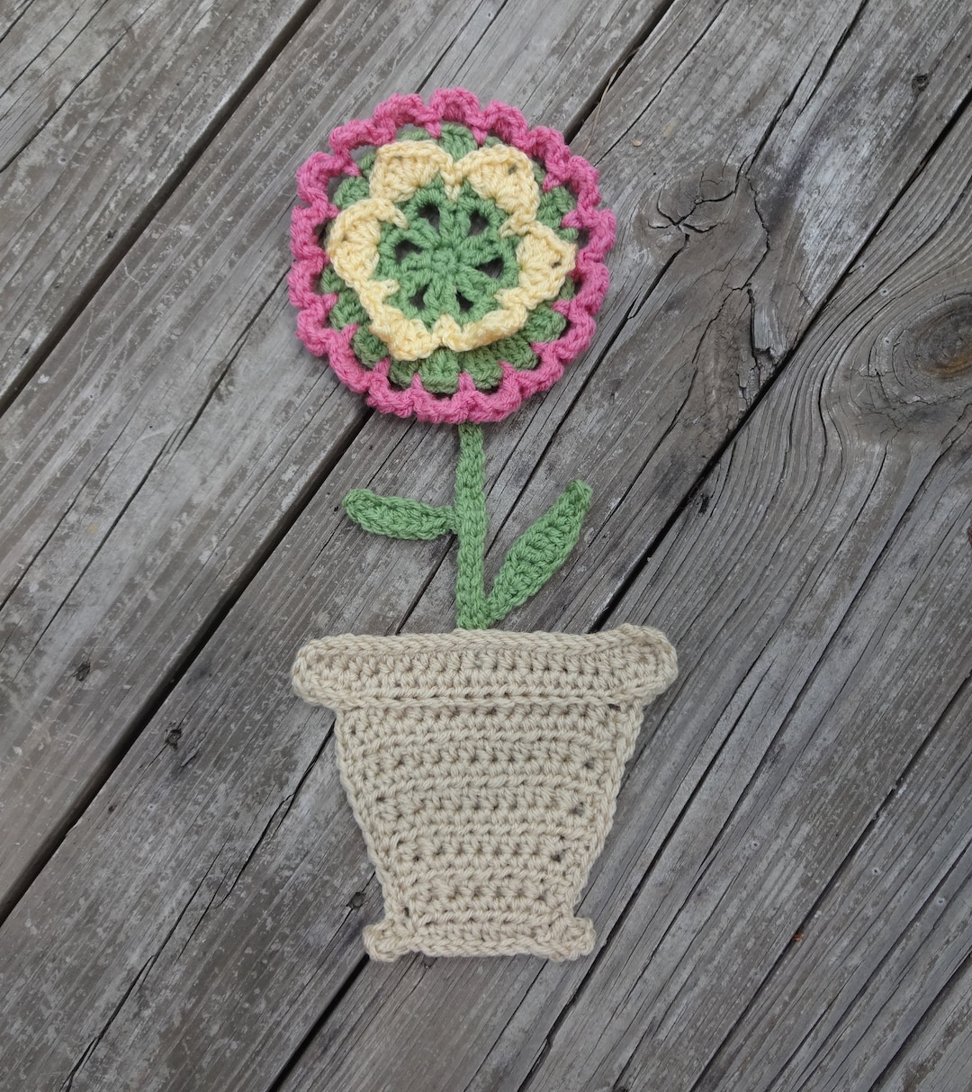 Flower in a Pot Crochet Pattern - Etsy