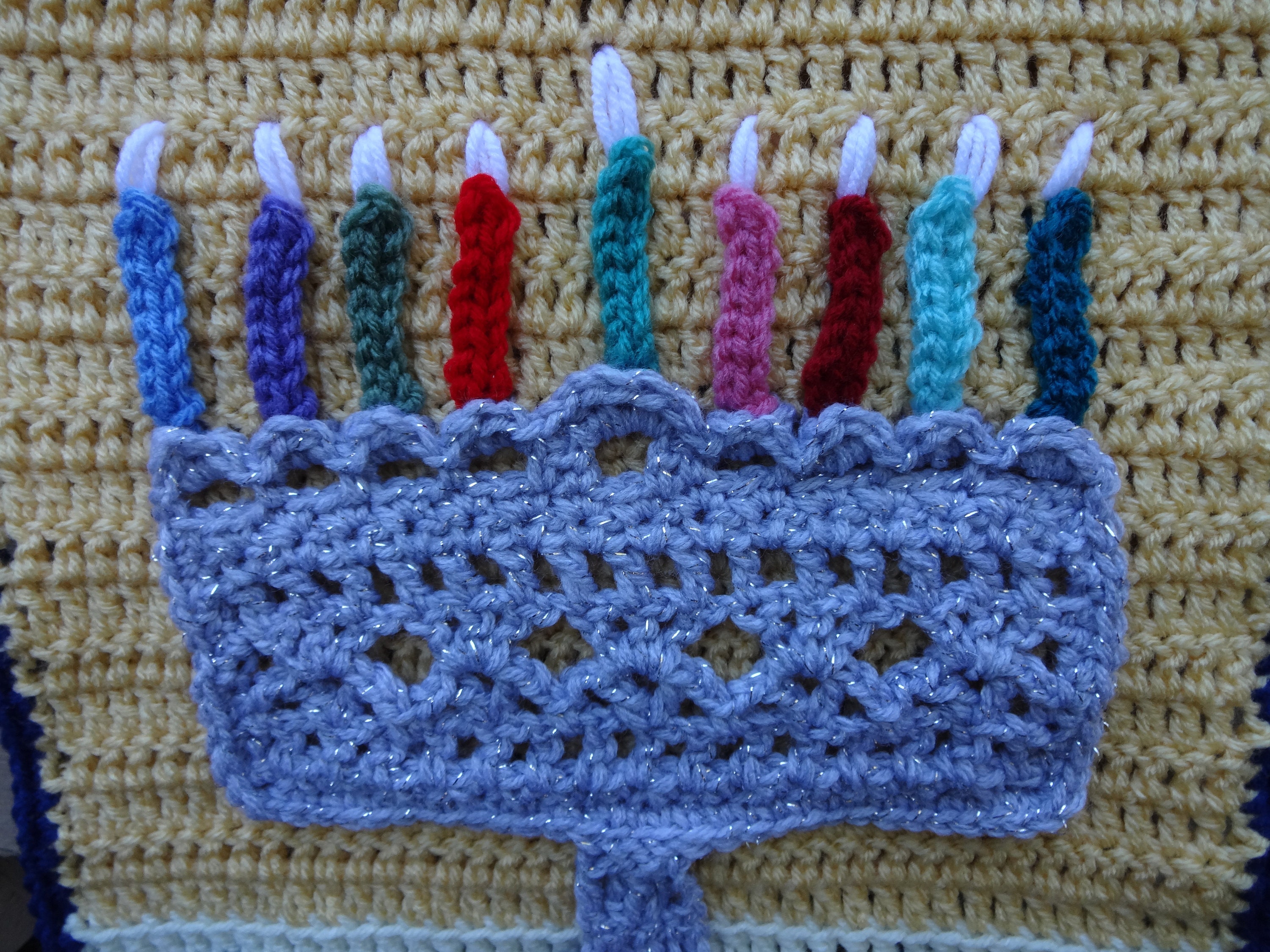 Silver Hanukkah Menorah Wall Art Crochet Pattern - Etsy