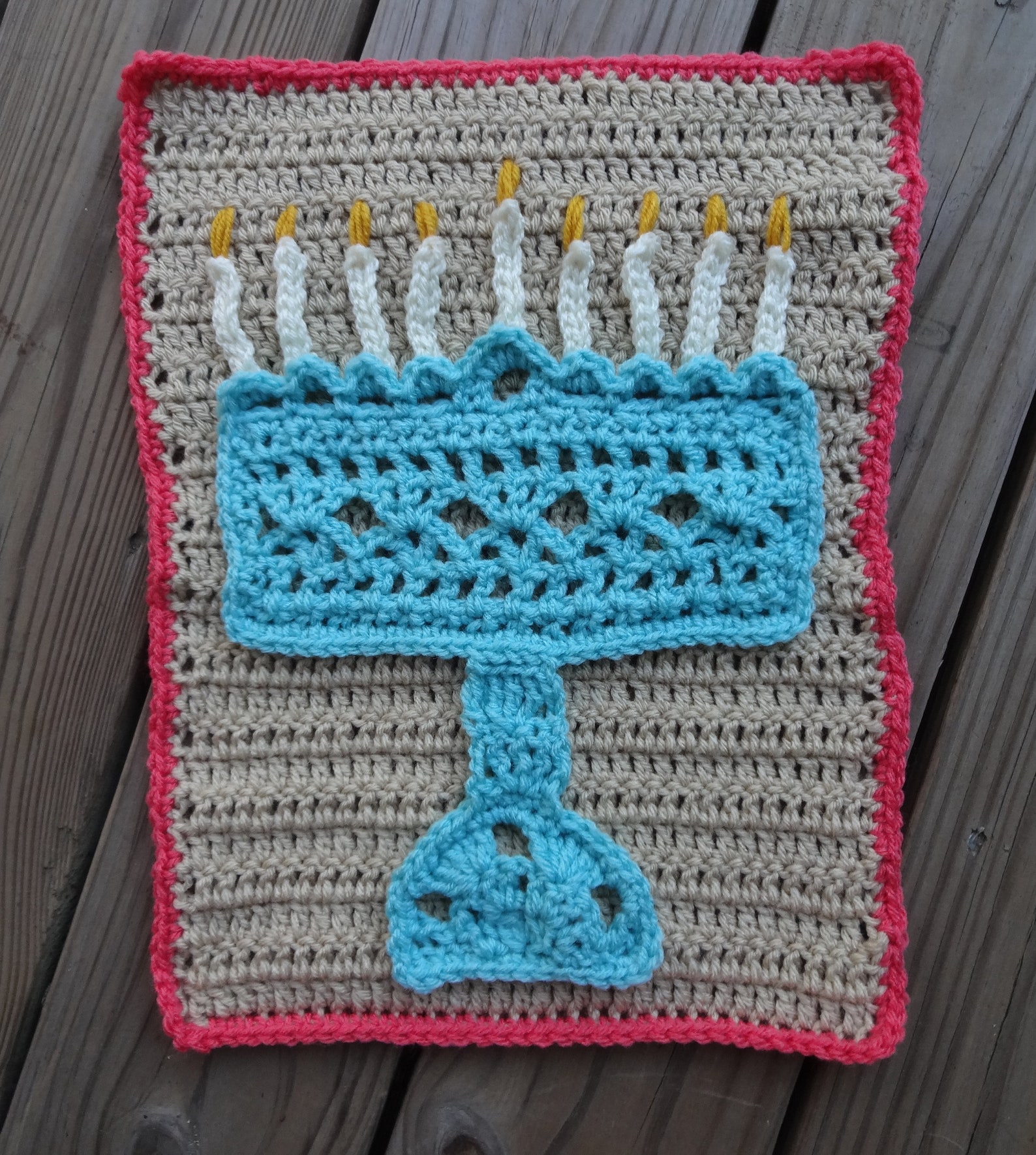 Silver Hanukkah Menorah Wall Art Crochet Pattern - Etsy