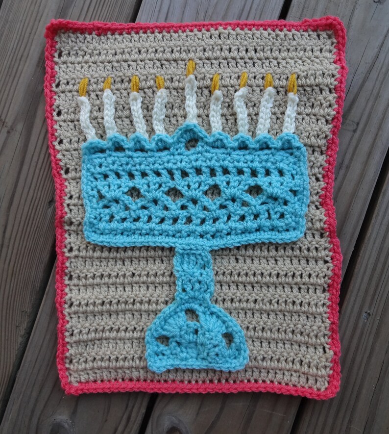 Silver Hanukkah Menorah Wall Art Crochet Pattern - Etsy