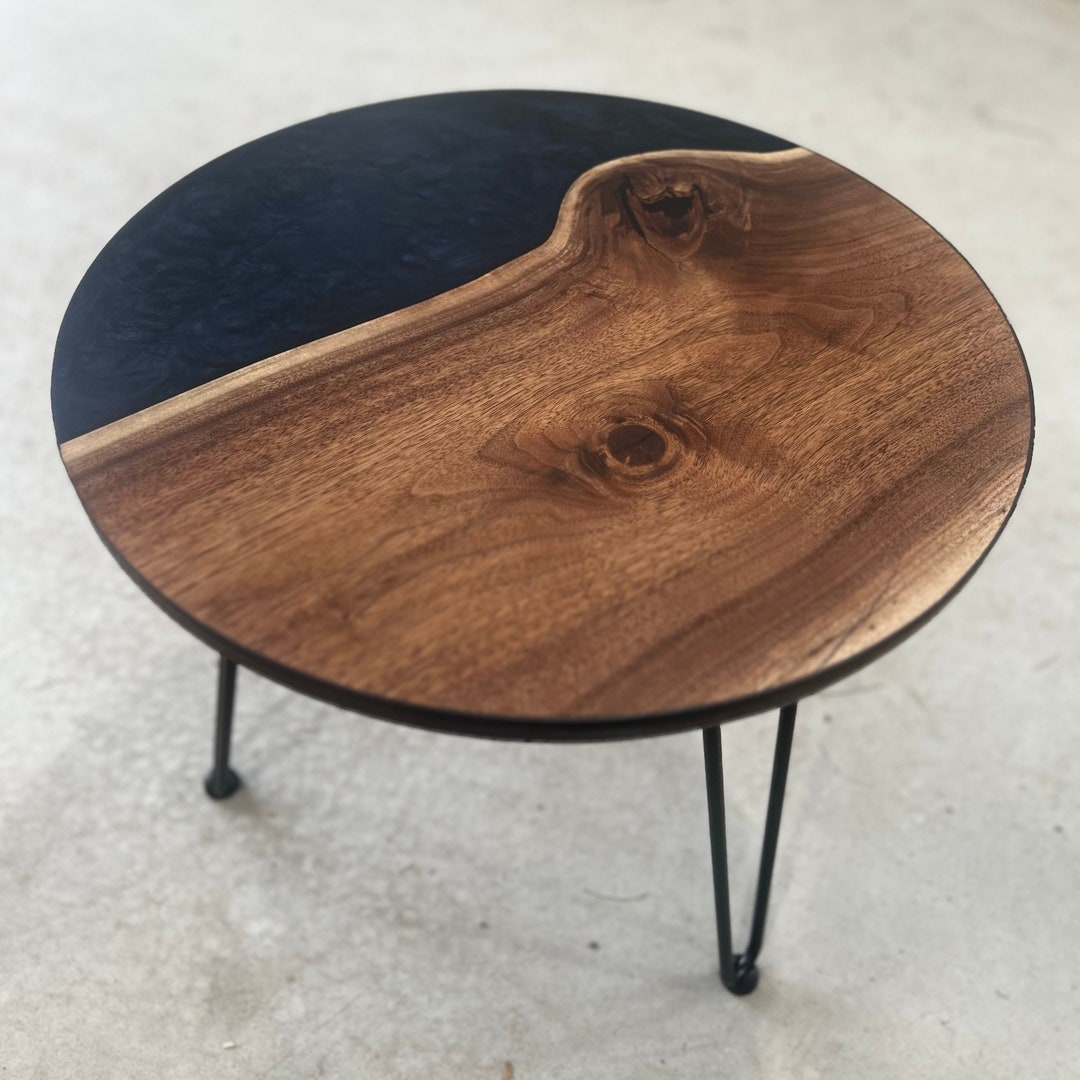 Walnut Round Coffee Table Walnut River Table Walnut Table River Table ...