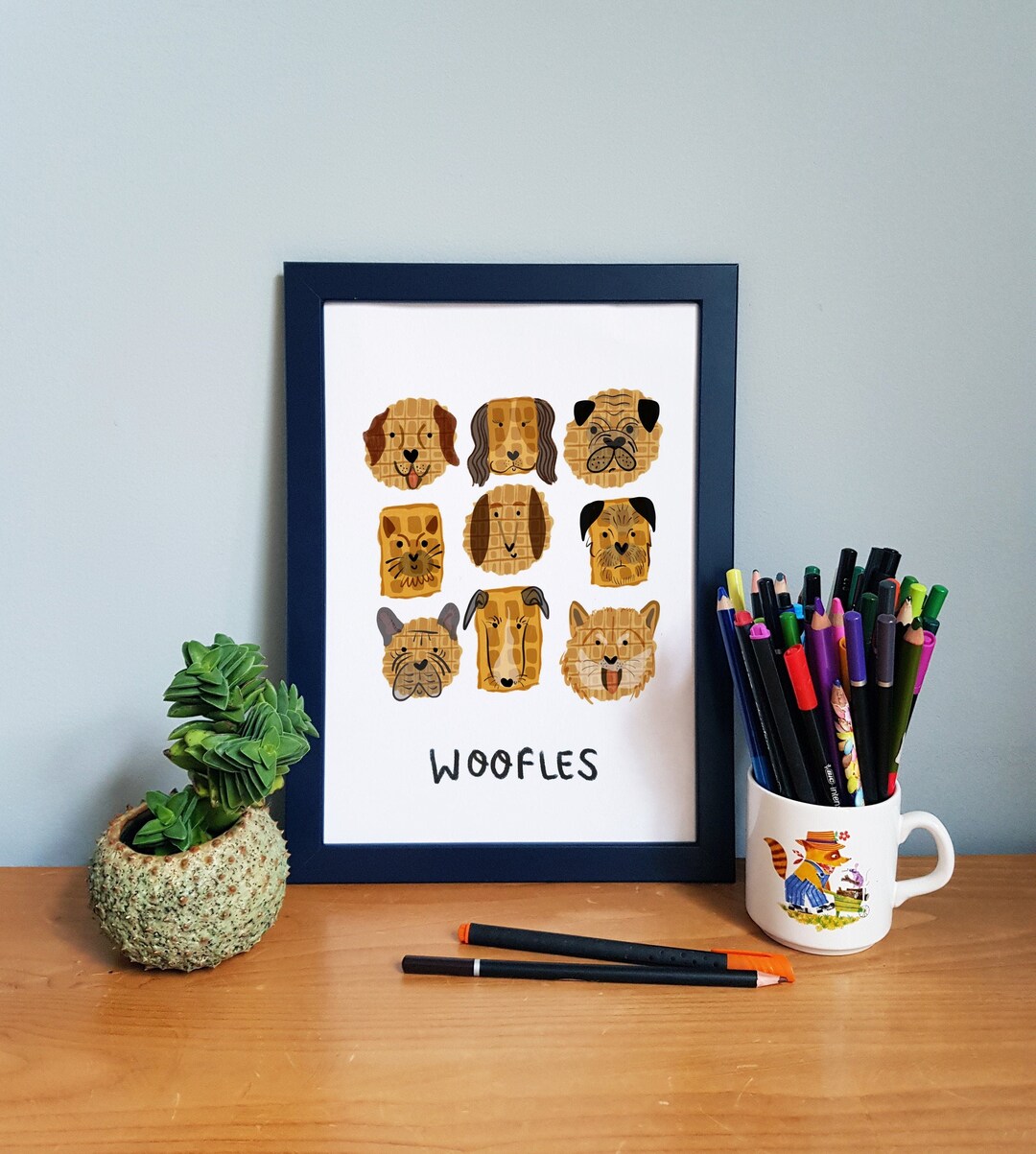 Fun Dog Illustration Print - Woofles - Dog Breeds, Dog and Owner Gifts ...