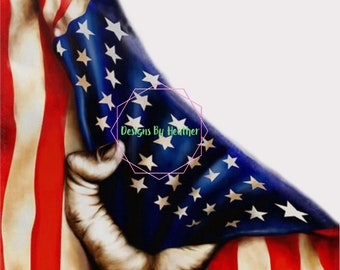 Hand Pulling Down American Flag - Etsy UK