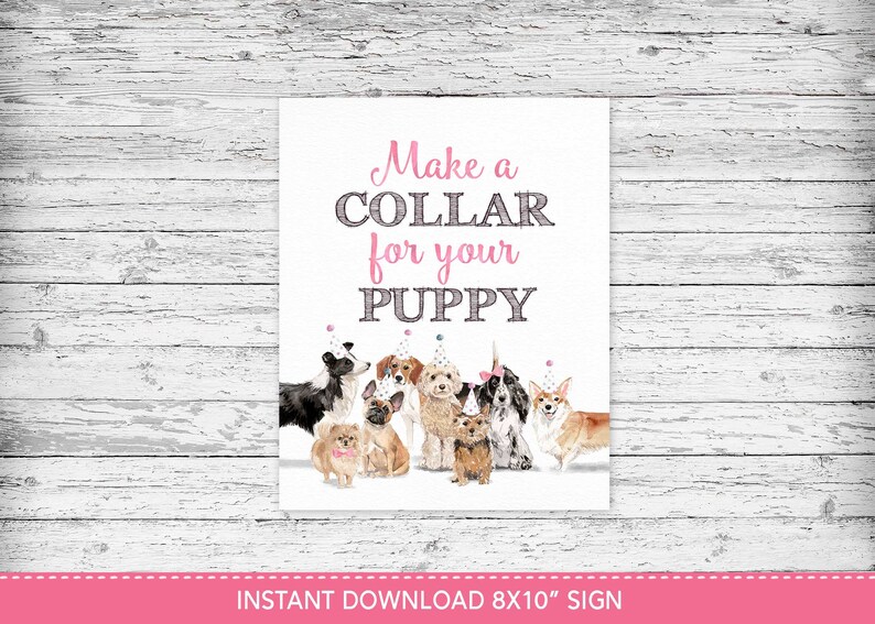 Puppy Party Pack Adoption Certificate Adopt a Puppy Sign | Etsy