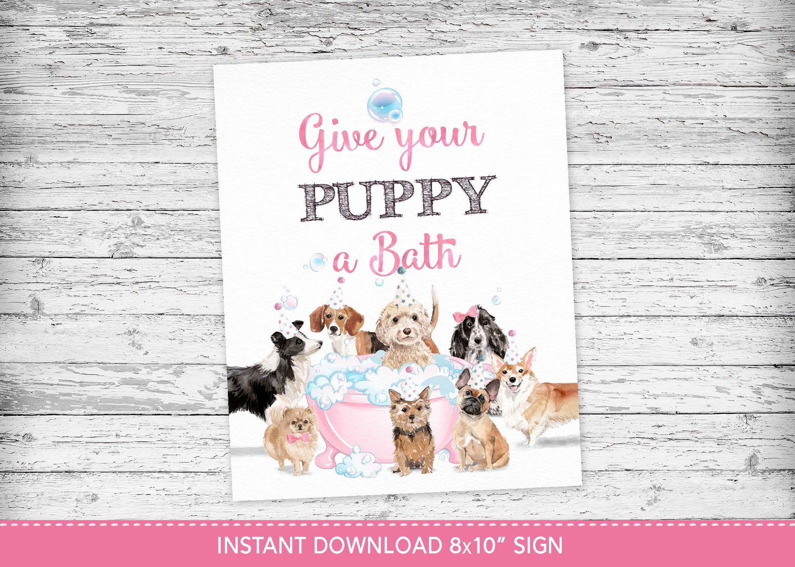 Puppy Party Pack Adoption Certificate Adopt a Puppy Sign | Etsy