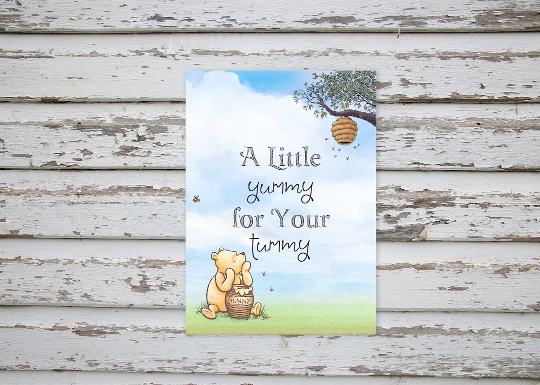 A Little Yummy for Your Tummy Treat Table Sign, Classic Winnie the Pooh ...