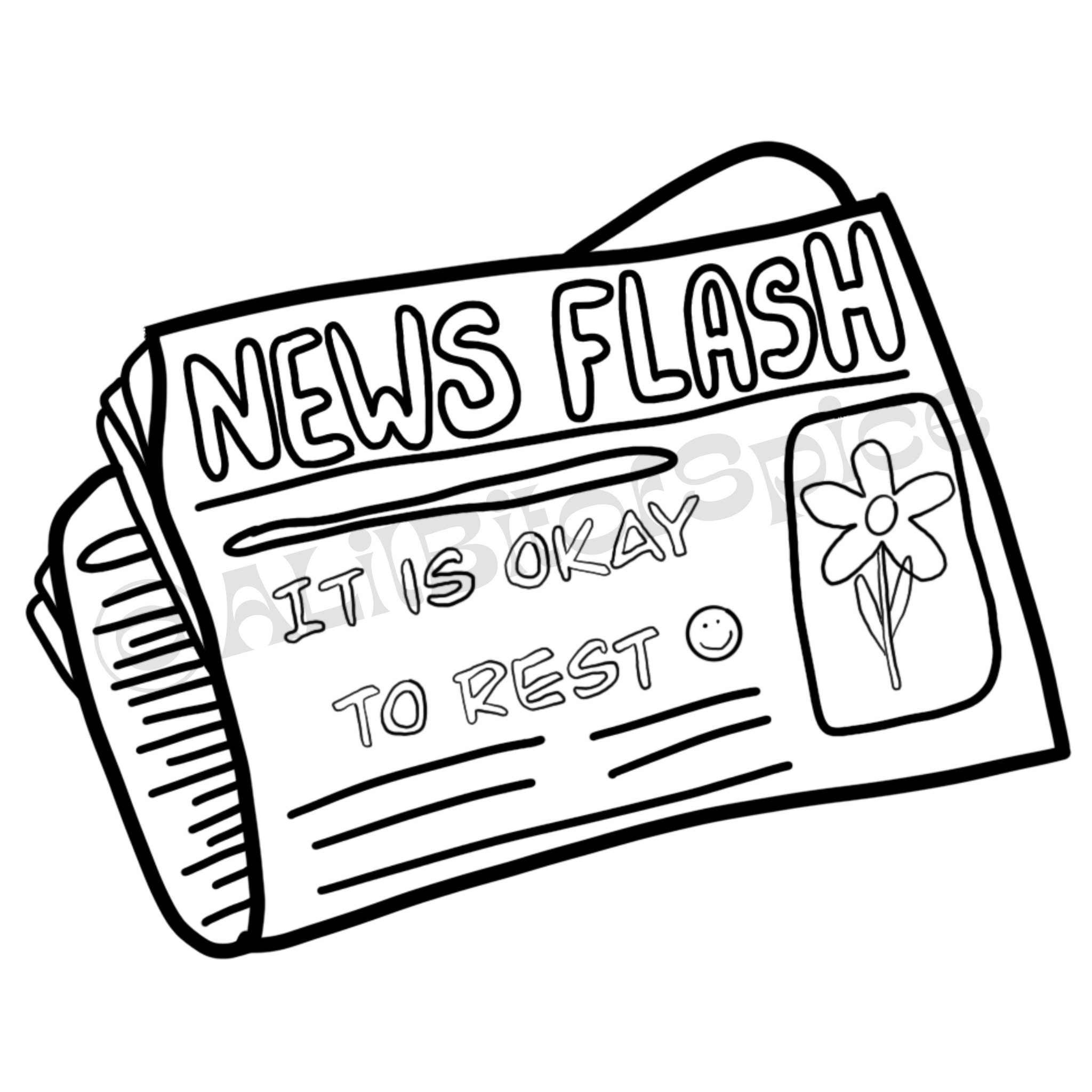 Newspaper Coloring Page, Printable Coloring Page, Coloring Pages for ...