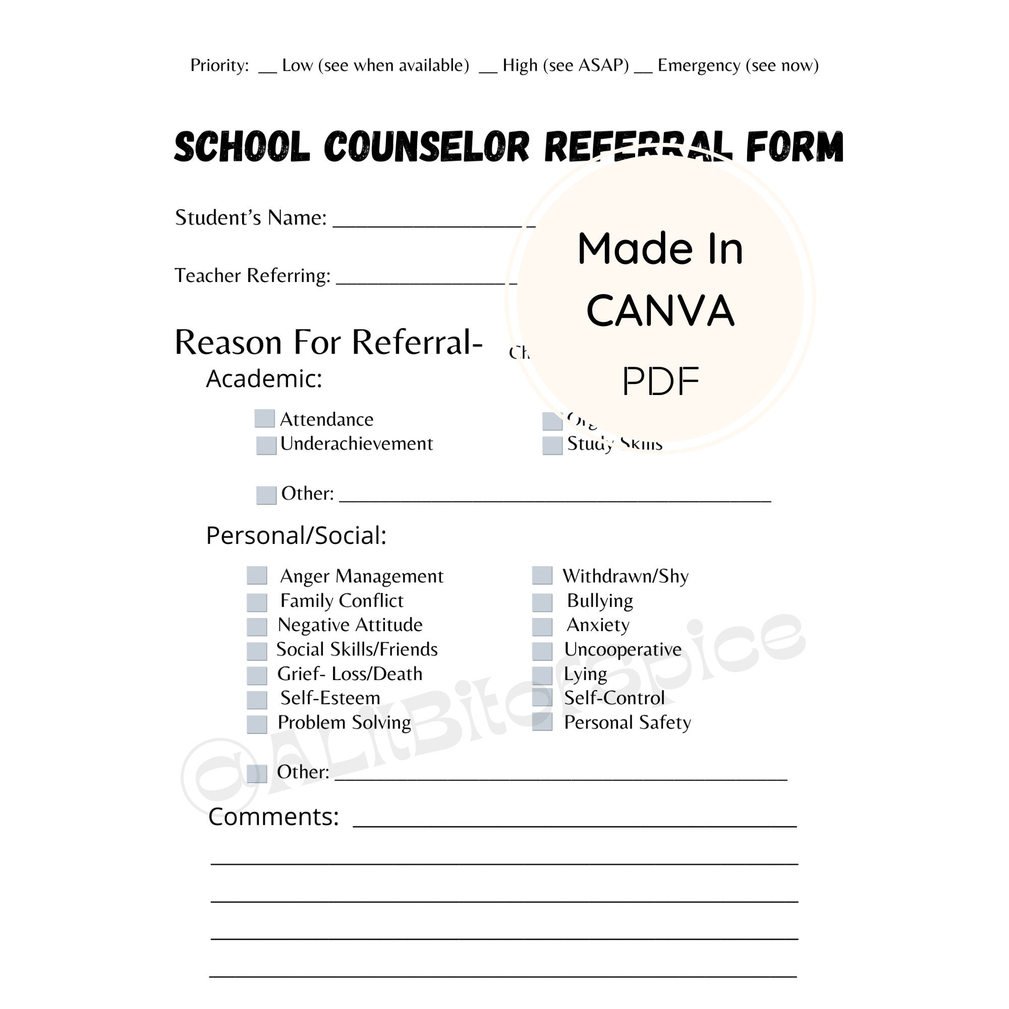 School Counselor Referral Form School Counselor Documents - Etsy School Counselor Referral Form School Counselor Documents - Etsy