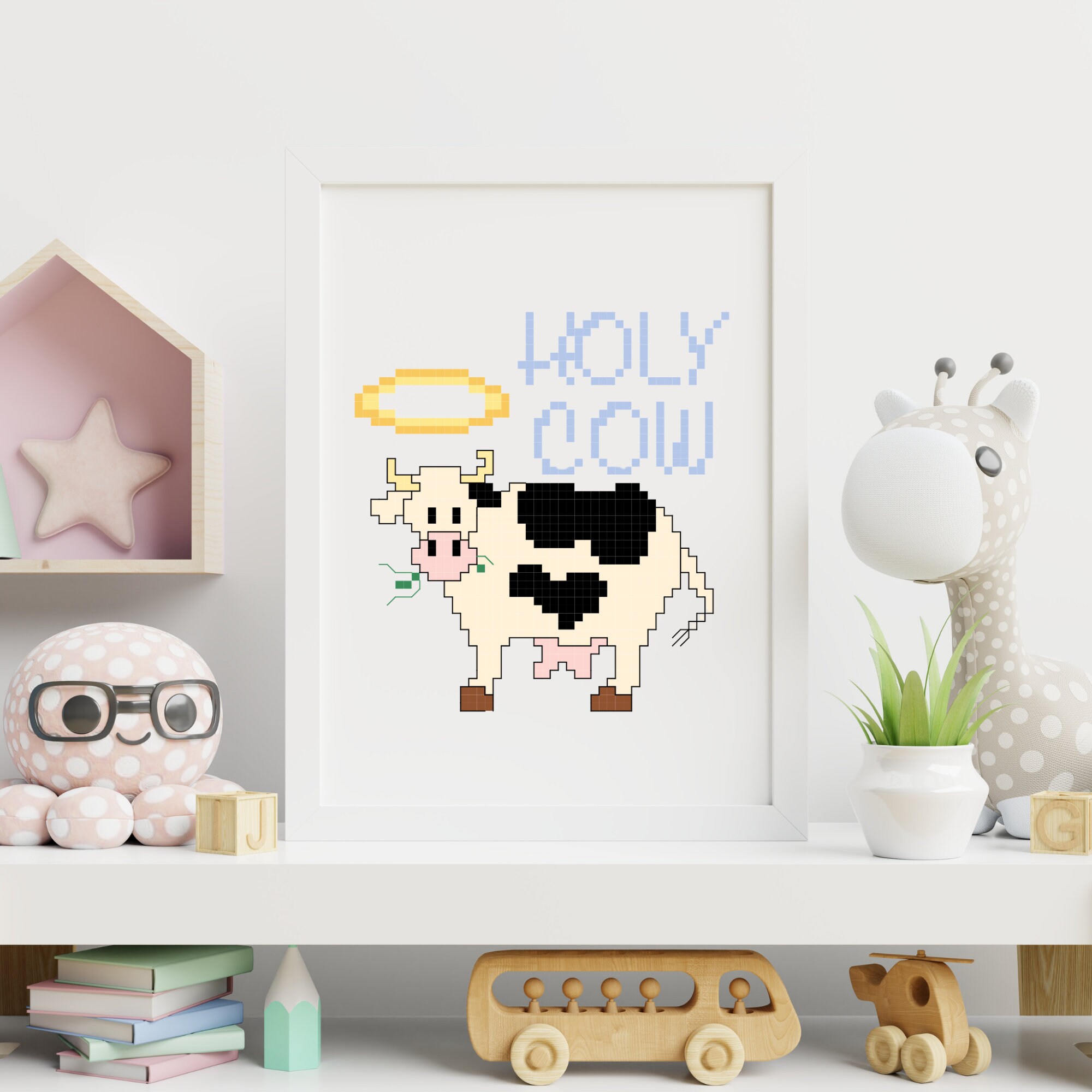 Holy Cow Cross Stitch Pattern Farm Cross Stitch Pattern - Etsy