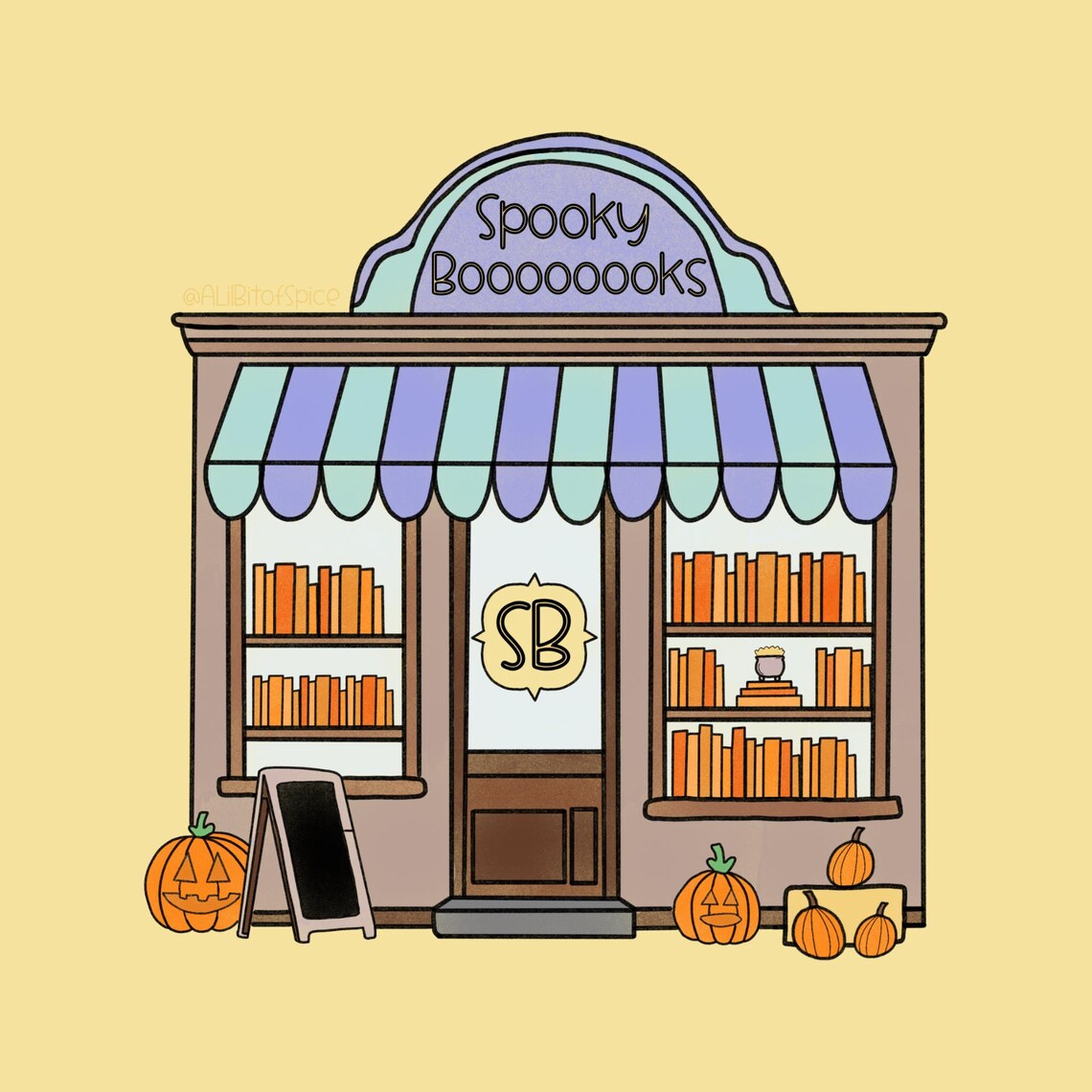 Spooky Bookshop Coloring Page, Halloween Printable, PDF Download ...