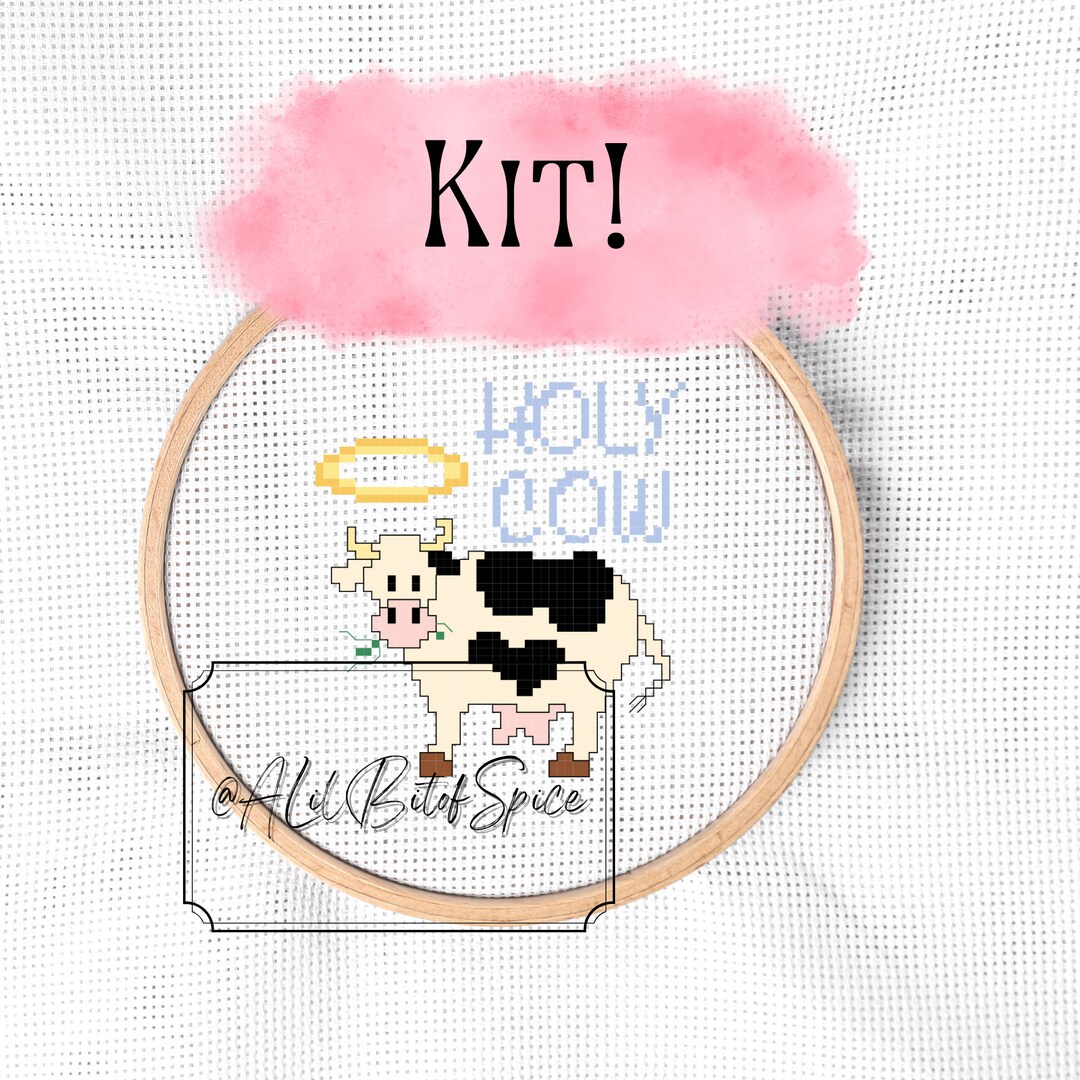 Holy Cow Cross Stitch Pattern, Farm Cross Stitch Pattern, Cross Stitch ...