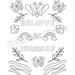 Inspirational Coloring Page, Believe in Yourself, School Counselor ...