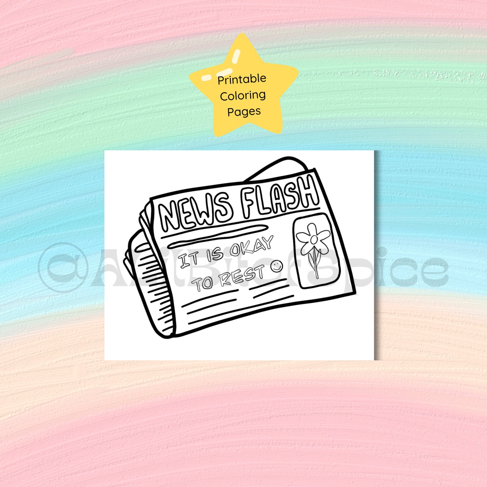 Newspaper Coloring Page, Printable Coloring Pages for All Ages, Simple ...
