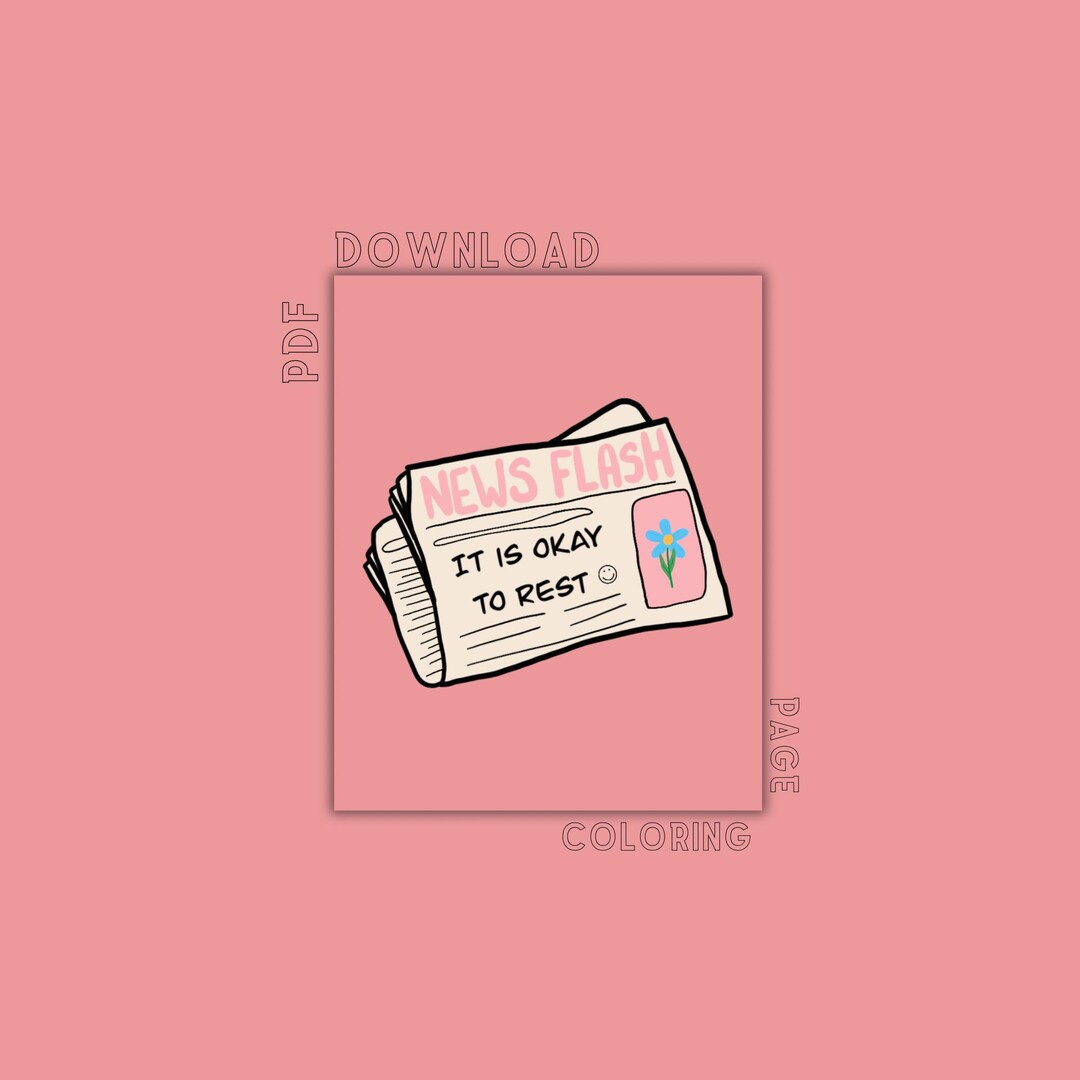 Newspaper Coloring Page, Printable Coloring Pages for All Ages, Simple ...