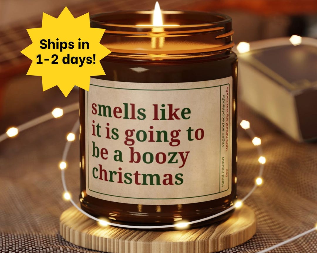Secret Santa Gift, Funny Christmas Gift, Boozy Christmas Candle ...