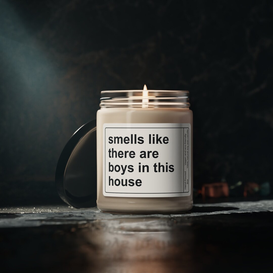 Funny Mom of Boys Gift, Smells Like There Are Boys in This House Candle ...