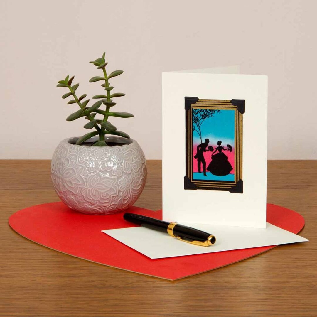 Art Deco Sunset Couple Card by Vintage Playing Cards FREE UK SHIPPING ...