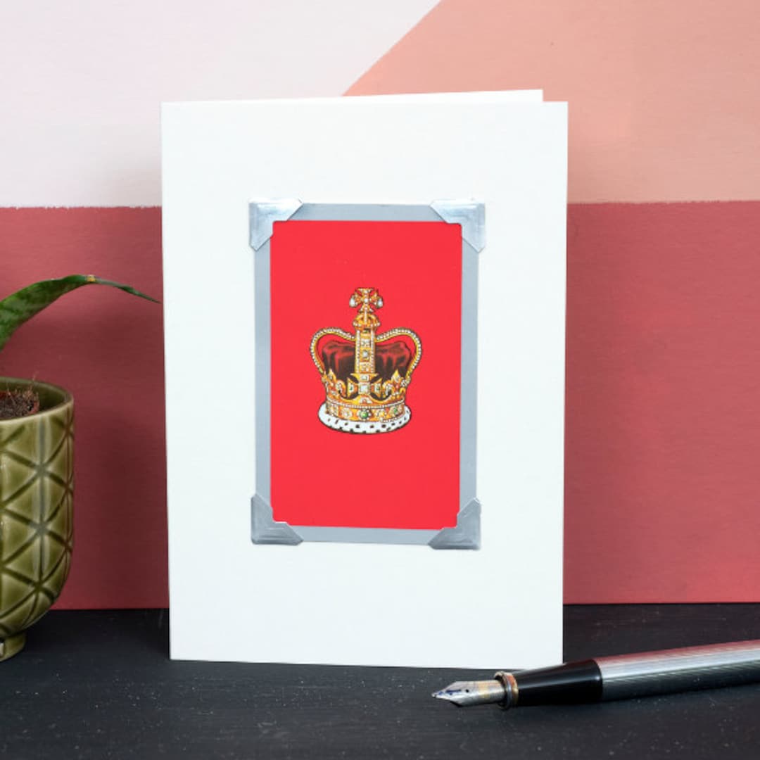 Art Deco Royal Crown Greetings Card by Vintage Playing Cards - Etsy UK