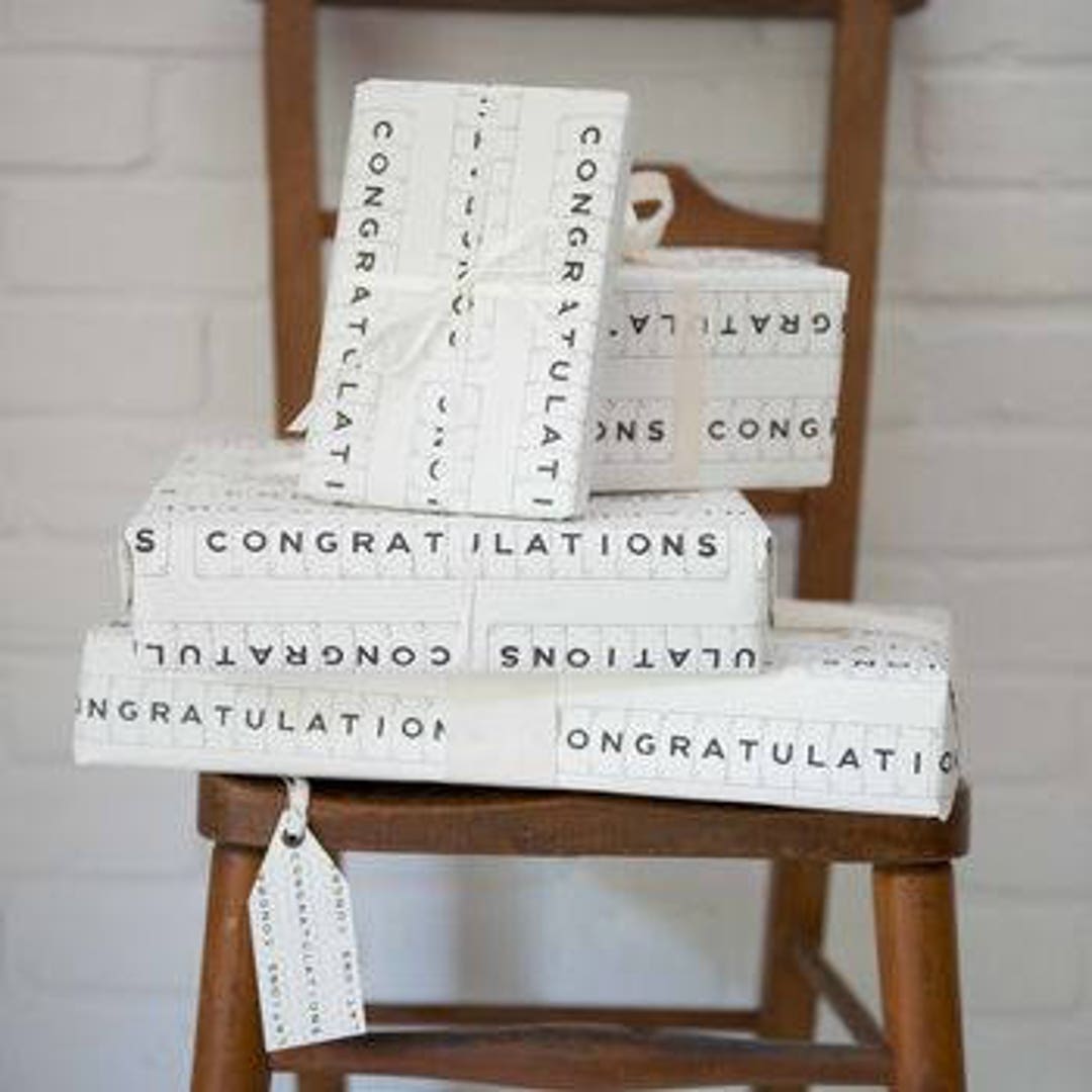 Luxury Congratulations Gift Wrap and Tag - Etsy