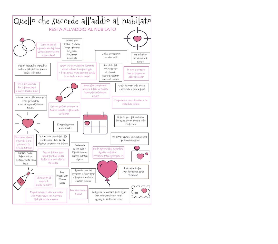 30 Sfide per Addio Al Nubilato! Addio Al Nubilato Privato - Etsy UK