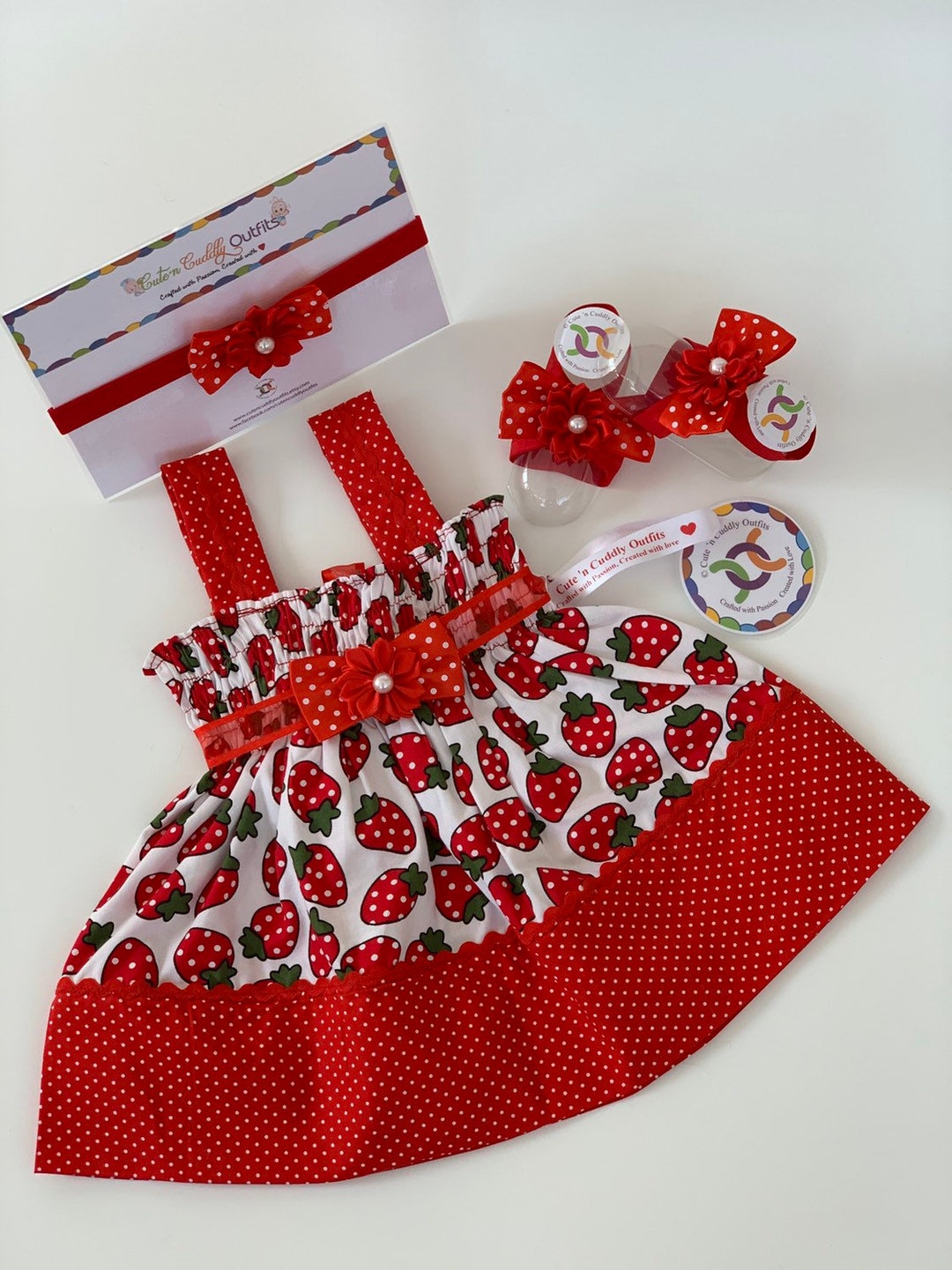 Aardbei Baby Jurk, Rode Baby Jurk, Rood Meisje Jurk, Baby Rode Jurk ...