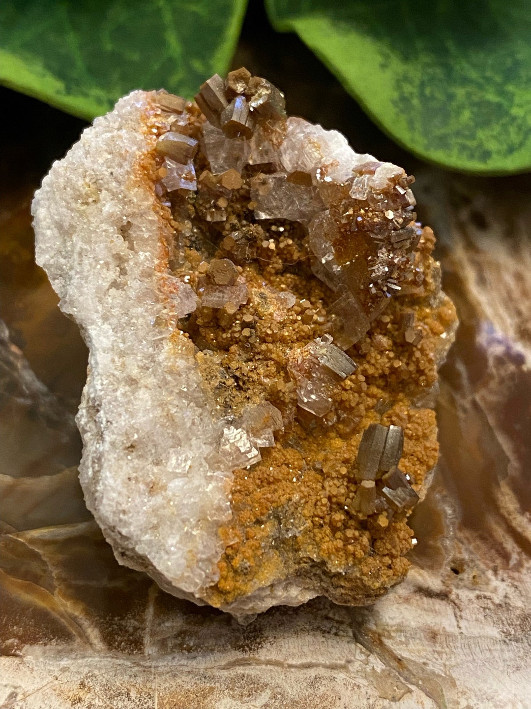 Vanadinite on Calcite Crystals on Matrix~ Mineral Specimen #13 - Etsy