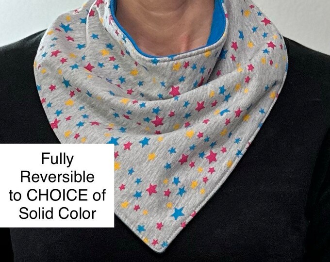 Adult Bib MOTTLED BLEND Blue Solid Color Special Needs Bandanna Bib ...
