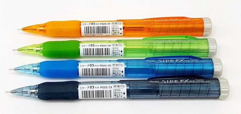 Pentel SIDE FX 0.5 PD255 Automatic Pencils 4 Color Set - Etsy