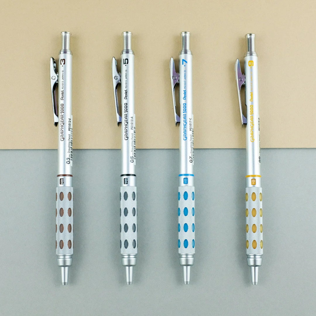 4 X Pentel GRAPHGEAR 1000 Mechanical Drafting Pencil PG1013,15,17,19 (4 ...