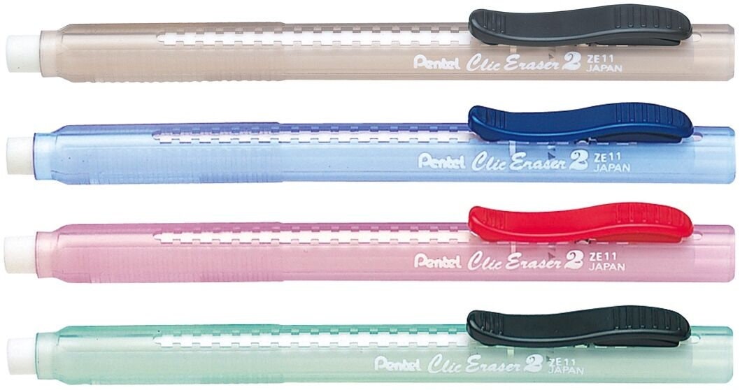 Pentel Clic Eraser 4 Colors Set. - Etsy