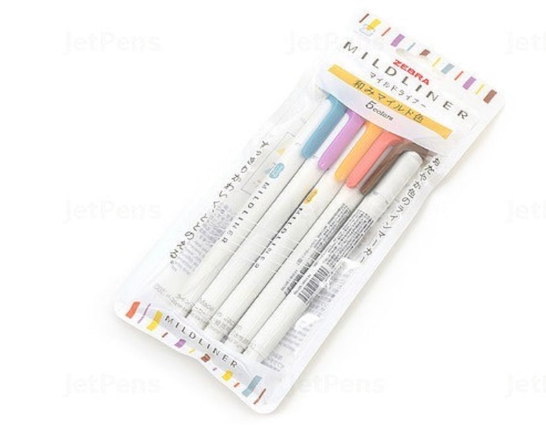 ZEBRA Mildliner Double-sided Highlighter - Fine / Bold - 5 Mild Color ...