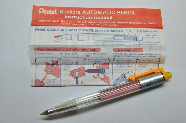 Pentel MULTI 8 Color PH158 8-in-1 Highlighter Crayon Mechanical Pencil ...