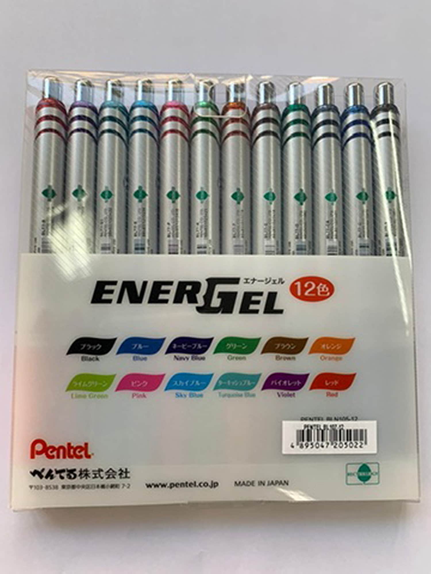 12 Colors Set Pentel Energel Pen 0.7mm 12 Pcs Gel Pens. | Etsy