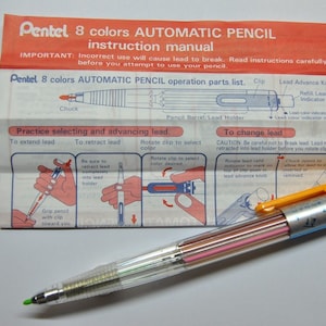 Pentel MULTI 8 Color PH158 8-in-1 Highlighter Crayon Mechanical Pencil ...