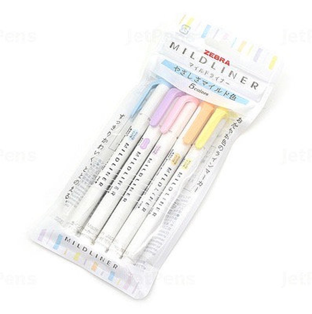 ZEBRA Mildliner Double-sided Highlighter Fine / Bold 5 Gentle Color Set ...