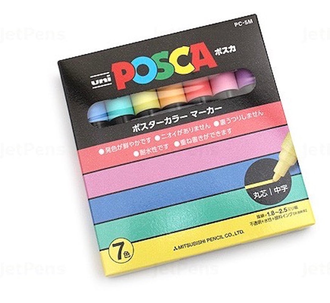 Uni Posca PC-5M Paint Marker - Pastel Natural Color - Medium Point - 7 ...